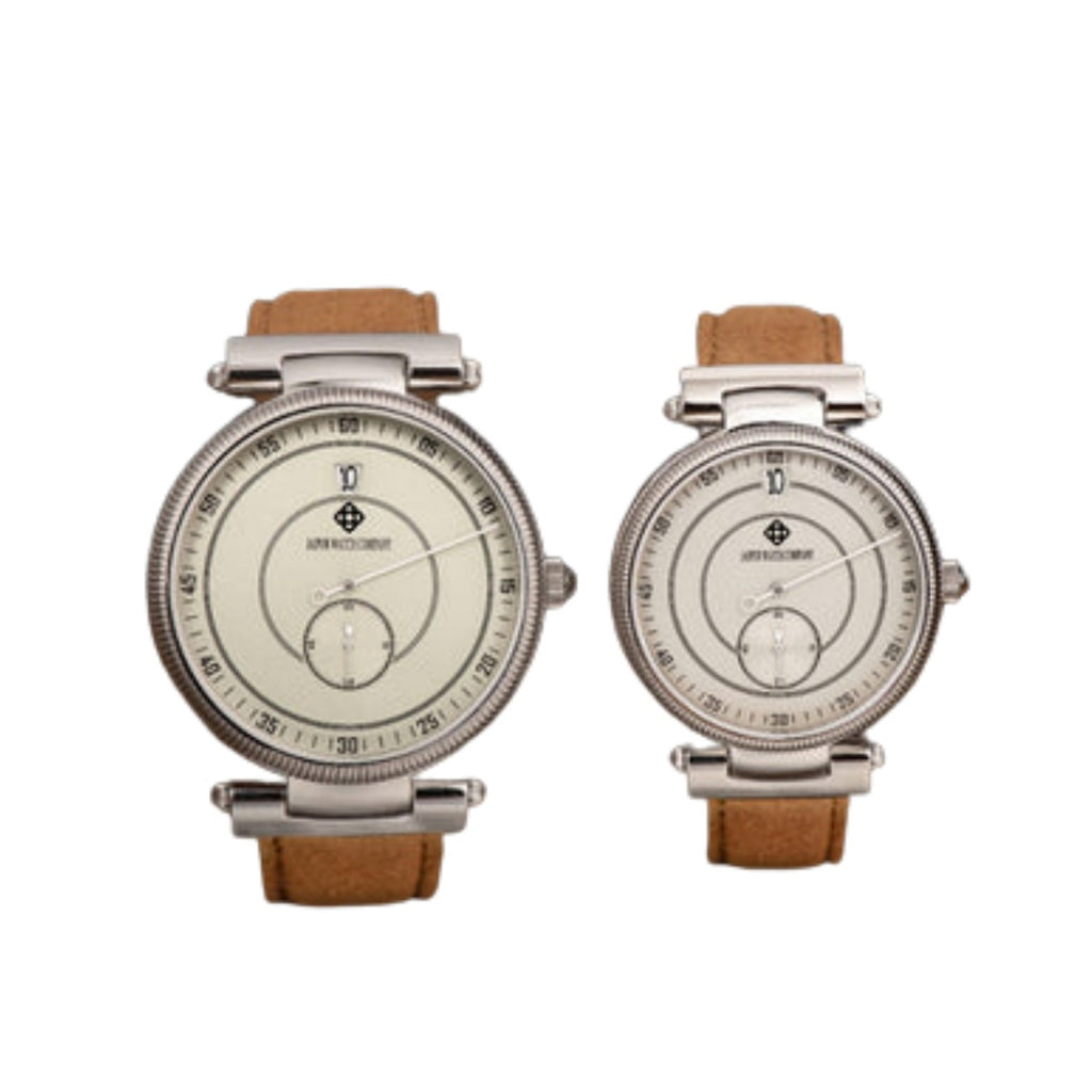 Couple Jumping Hour Watch - Off White – Jaipur Watch Company